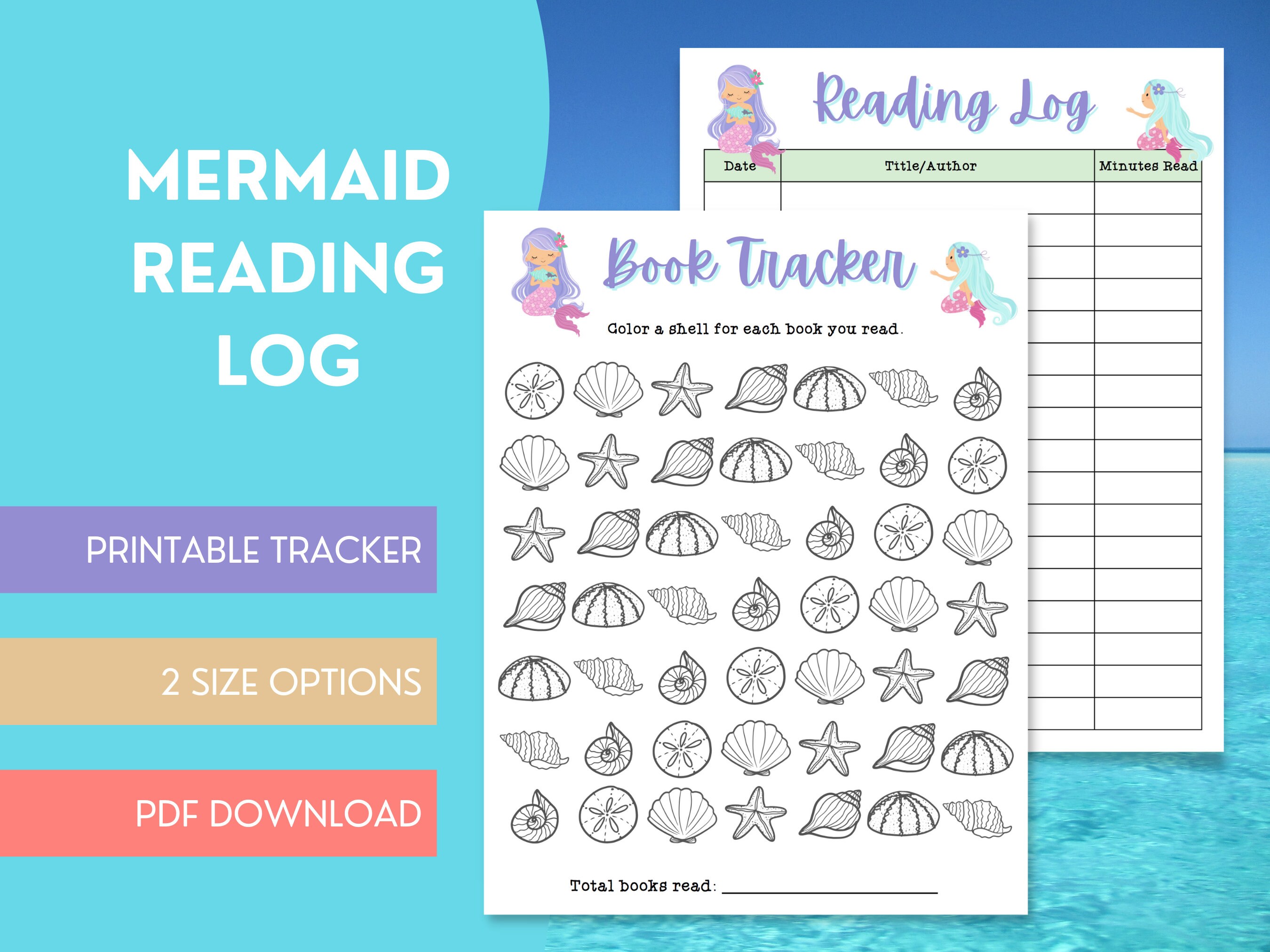 Mermaid Reading Log | Kids Reading Log | Summer Reading Tracker ...