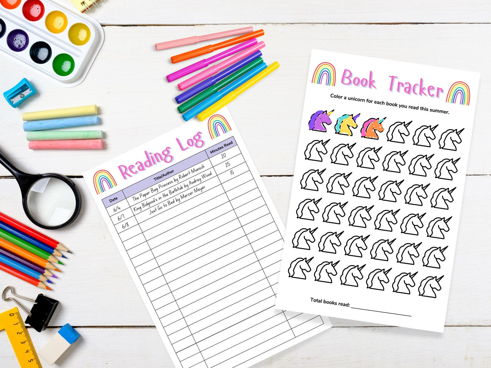 Unicorn Reading Log | Kids Reading Log | Summer Reading Tracker | Book ...