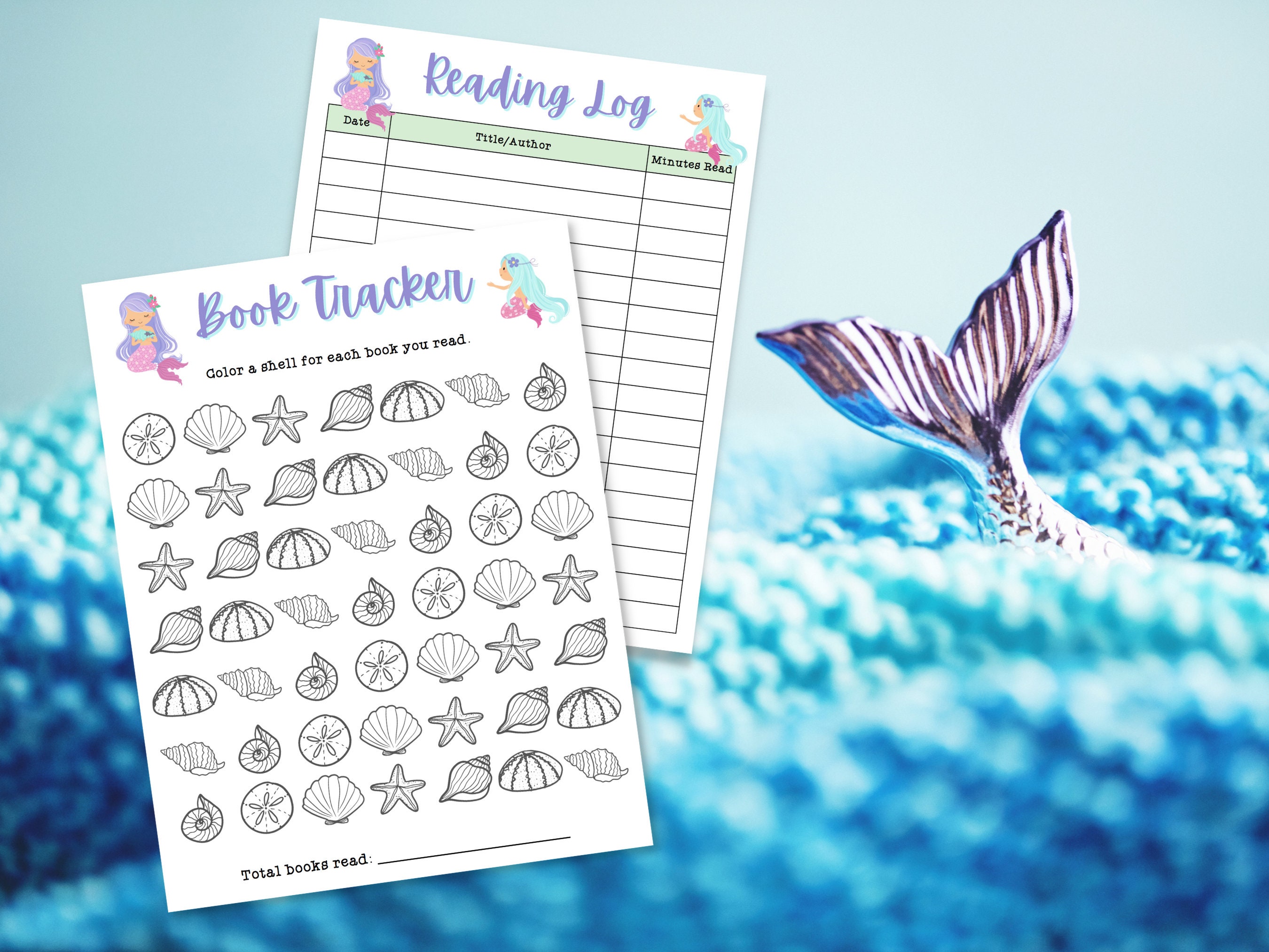 Mermaid Reading Log Kids Reading Log Summer Reading Tracker Mermaid ...