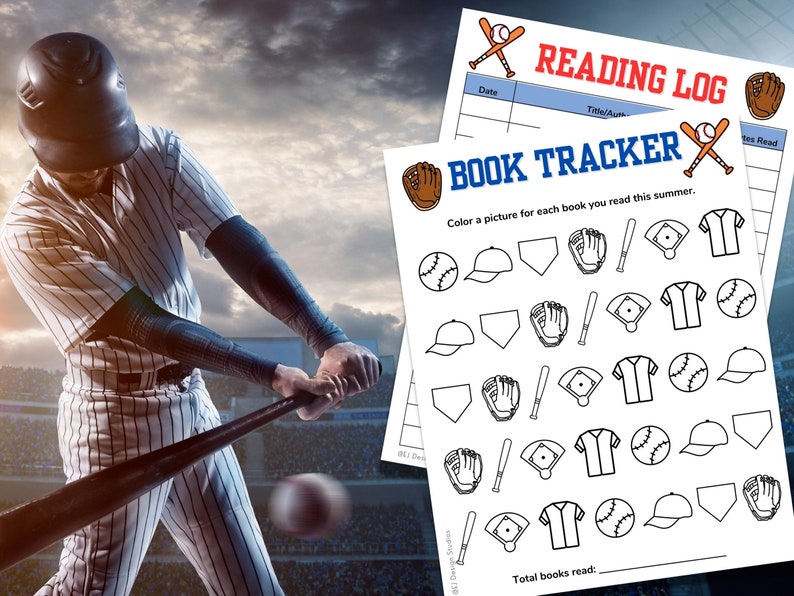 Baseball Reading Log | Kids Reading Log | Summer Reading Chart ...