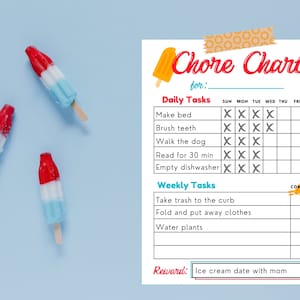 Kids Chore Chart | Summer Chore List | Chore Chart for Kids ...