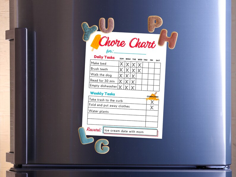 Kids Chore Chart | Summer Chore List | Chore Chart for Kids ...