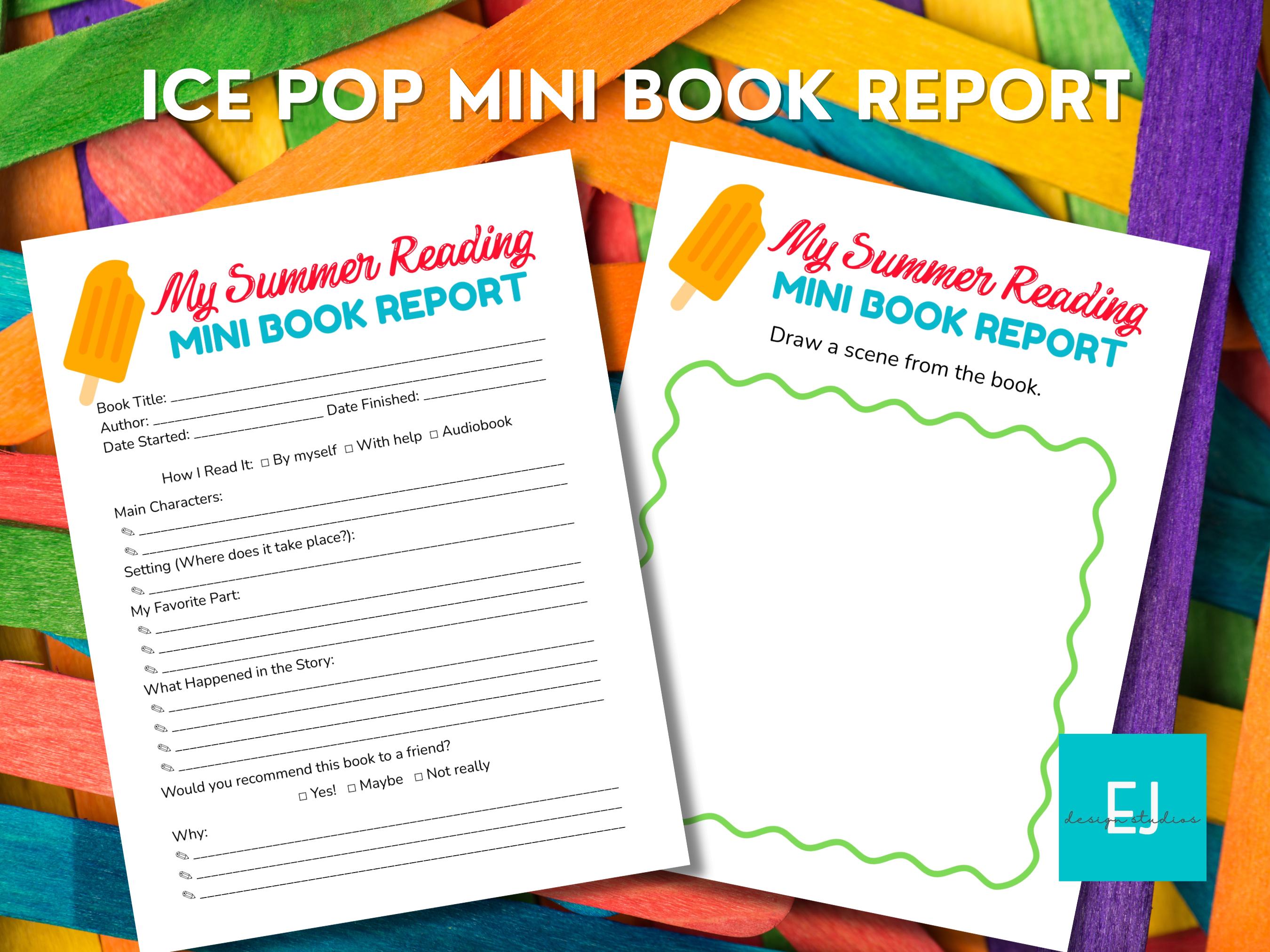 Mini Book Report for Kids | Printable Summer Reading Activity | Book ...