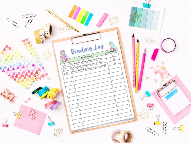 Mermaid Reading Log | Kids Reading Log | Summer Reading Tracker ...