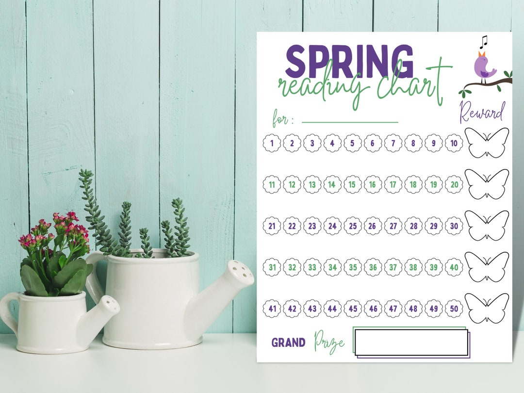 Spring Bird Reading Chart | Spring Reading Reward Chart | Spring ...