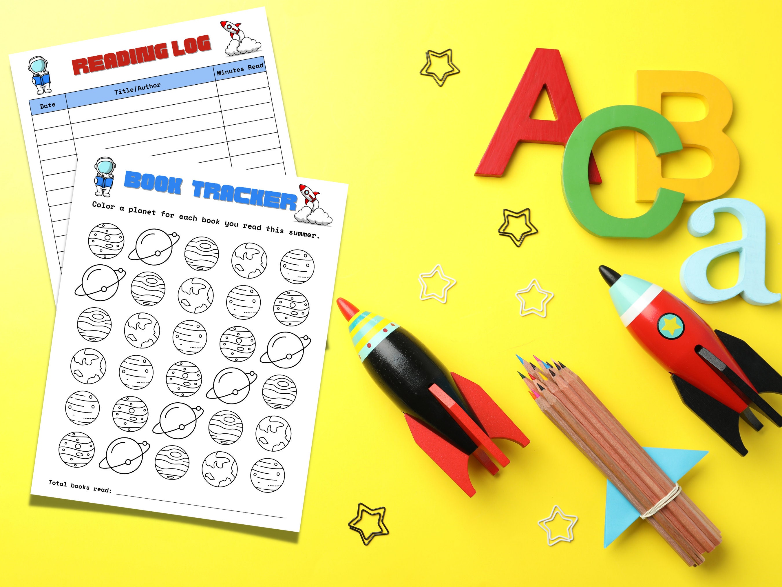 Outer Space Kids Reading Log: Summer Book Tracker (PDF) - Etsy