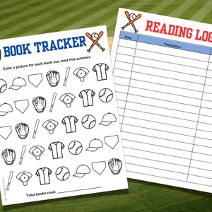 Baseball Reading Log | Kids Reading Log | Summer Reading Chart ...