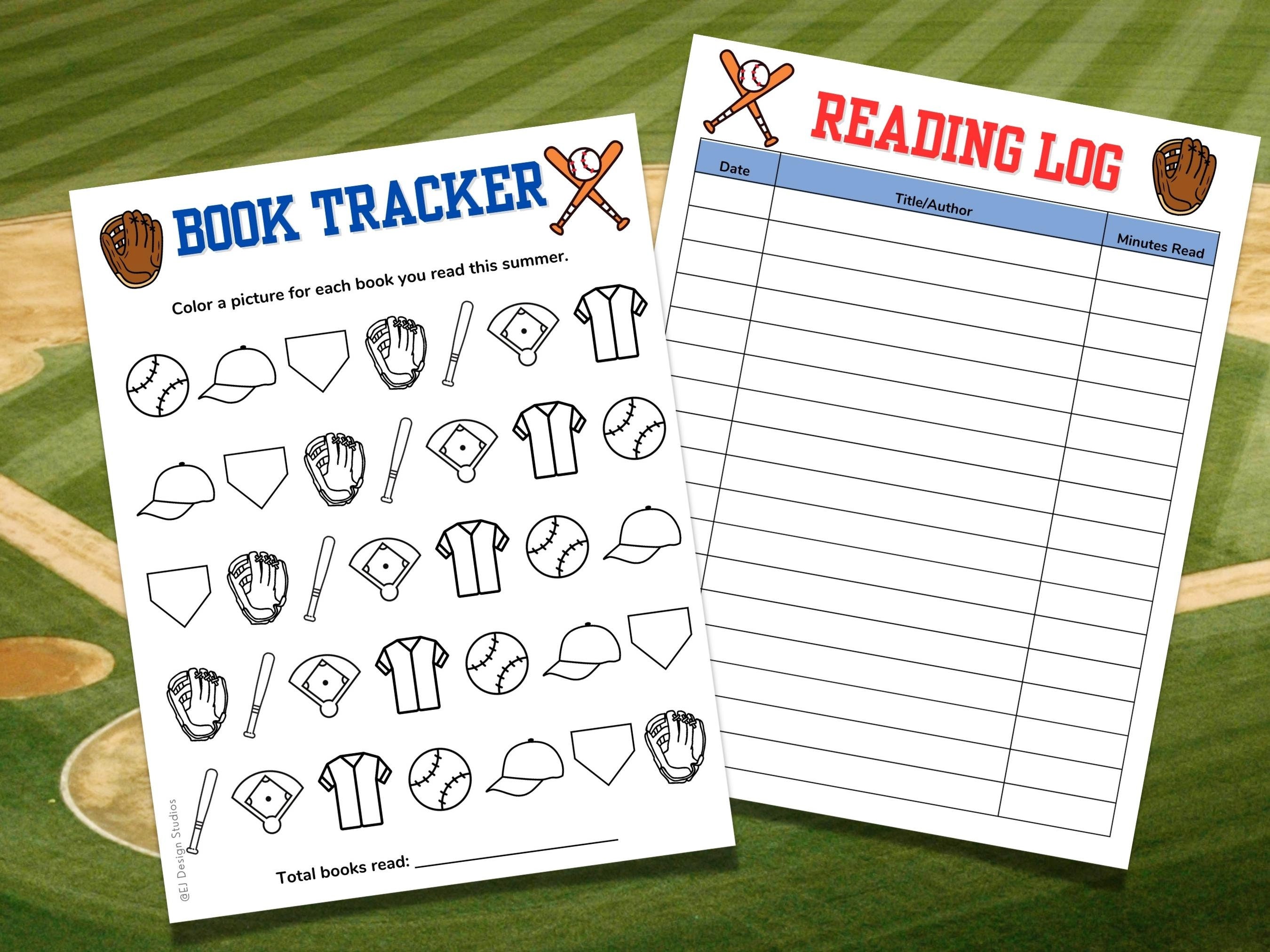 Baseball Reading Log | Kids Reading Log | Summer Reading Chart ...