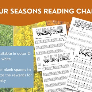 Four Seasons Reading Chart Trackers: Kids Reading Log (PDF) - Etsy
