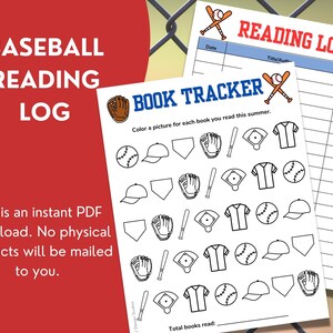 Baseball Reading Log | Kids Reading Log | Summer Reading Chart ...