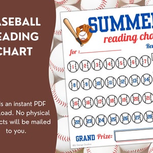 Summer Baseball Reading Chart | Reading Reward Chart | Summer Reading ...