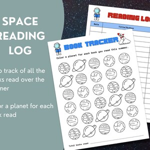 Outer Space Kids Reading Log: Summer Book Tracker (PDF) - Etsy