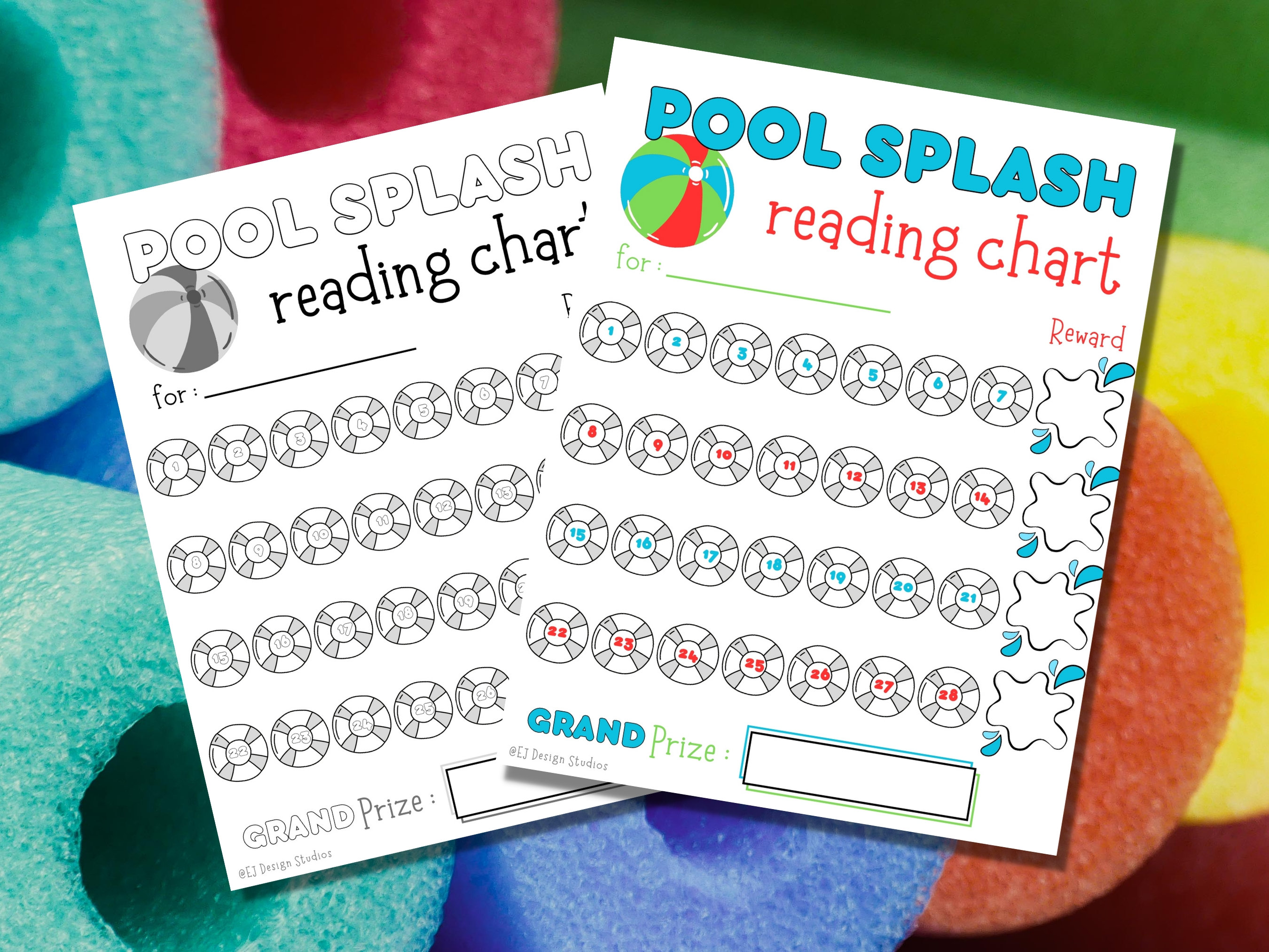Pool Splash Summer Reading Log | Kids Reading Log | Reading Reward ...