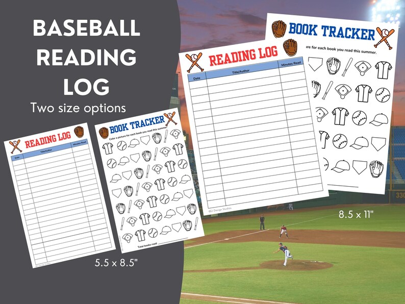 Baseball Reading Log | Kids Reading Log | Summer Reading Chart ...