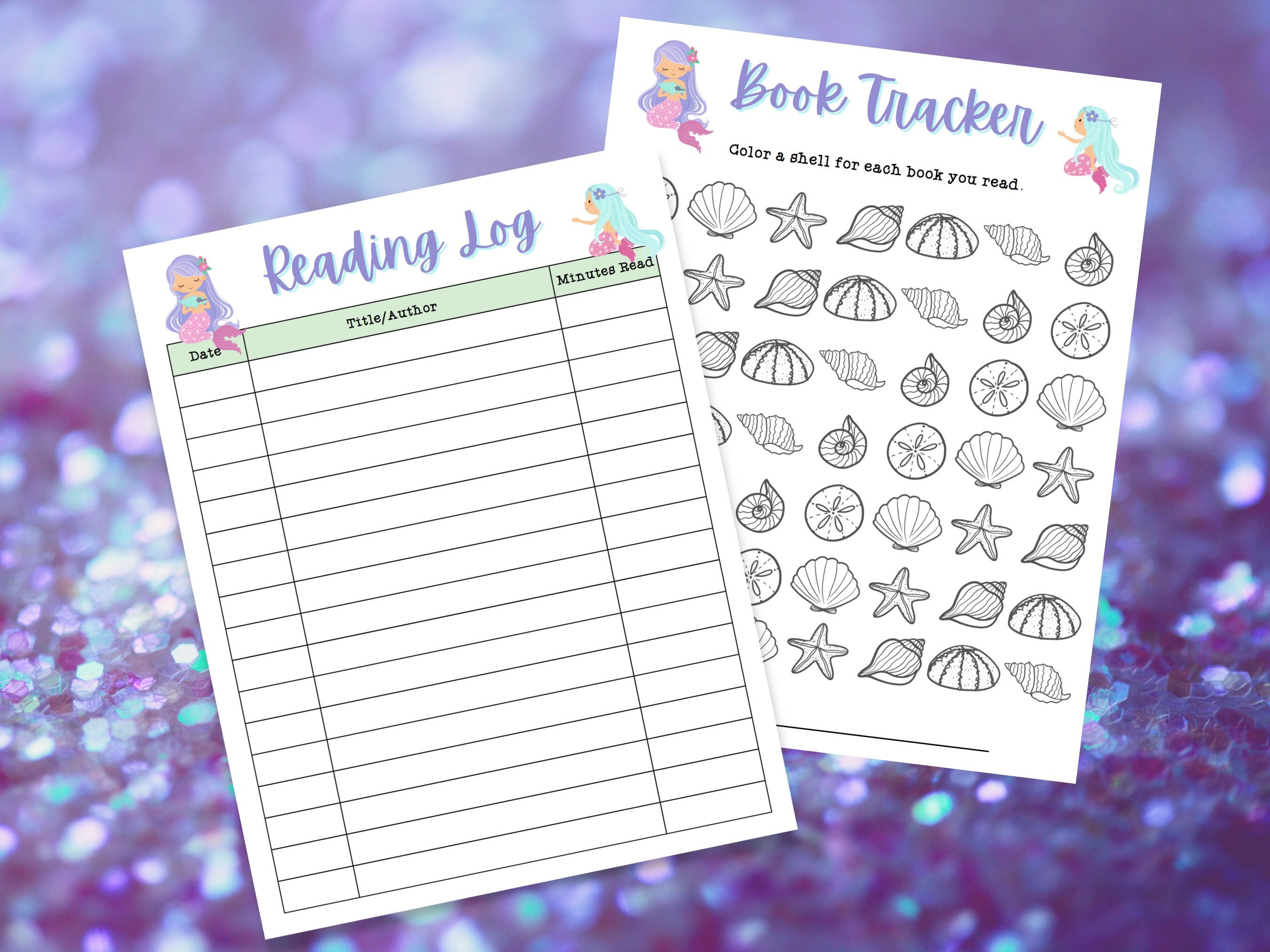 Mermaid Reading Log | Kids Reading Log | Summer Reading Tracker ...