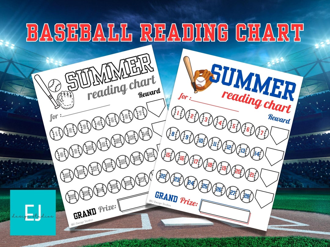 Summer Baseball Reading Chart | Reading Reward Chart | Summer Reading ...