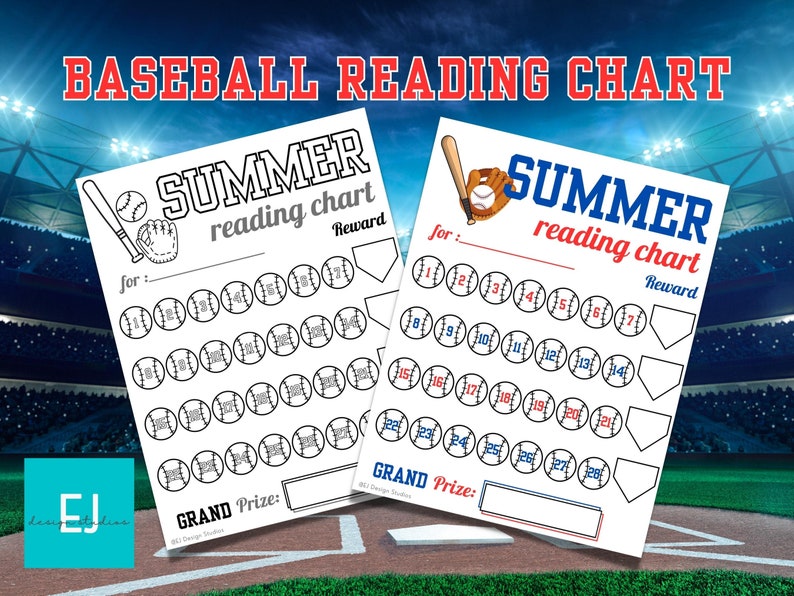 Summer Baseball Reading Chart | Reading Reward Chart | Summer Reading ...