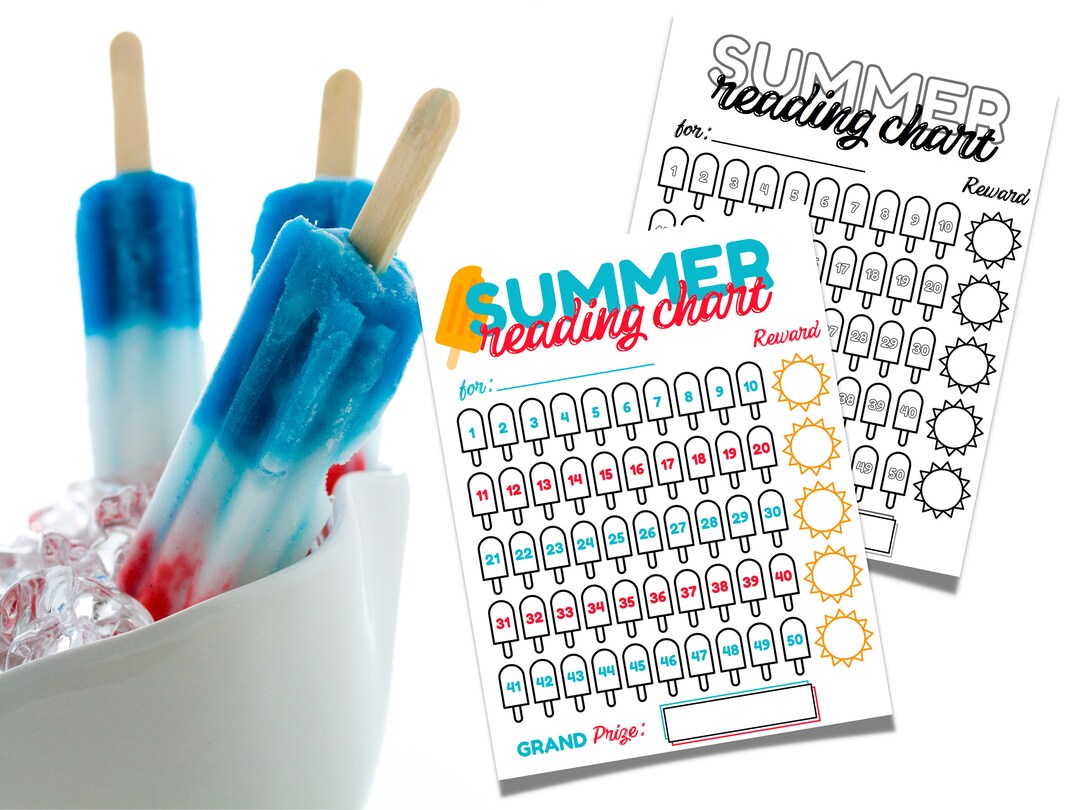 Ice Pop Reading Chart Reading Reward Chart Summer Reading Log Reading ...