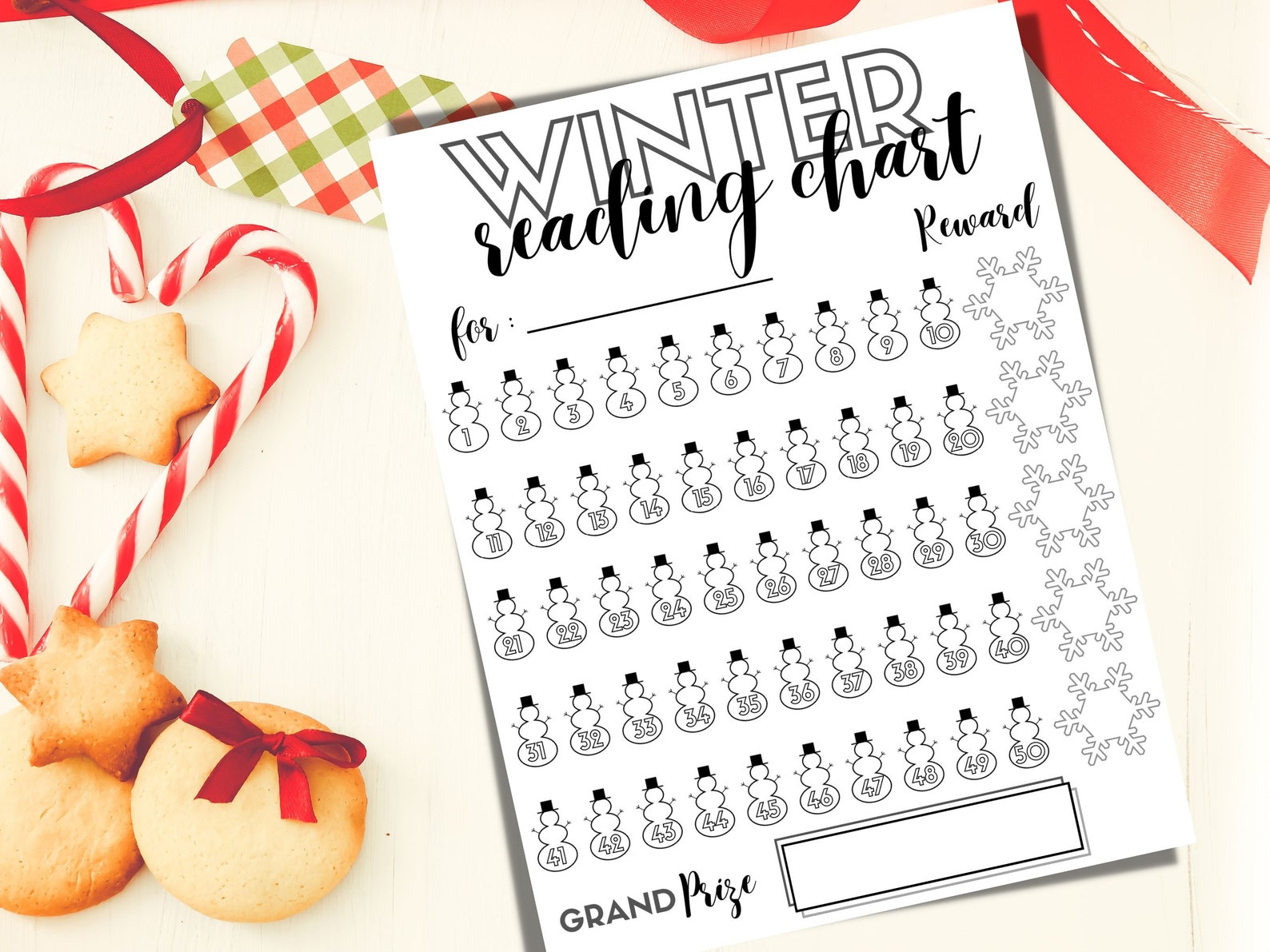 Winter Snow Reading Chart: Kids Reading Log (PDF) - Etsy