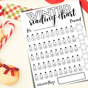 Winter Snow Reading Chart: Kids Reading Log (PDF) - Etsy