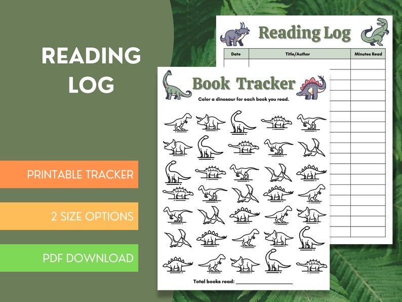 Dinosaur Reading Log | Kids Reading Log | Summer Reading Chart ...