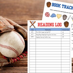 Baseball Reading Log | Kids Reading Log | Summer Reading Chart ...
