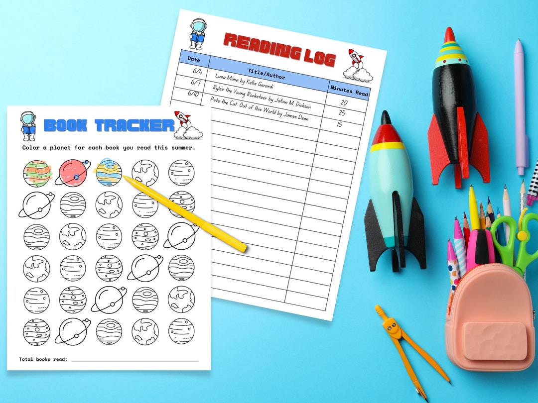 Outer Space Kids Reading Log: Summer Book Tracker (PDF) - Etsy