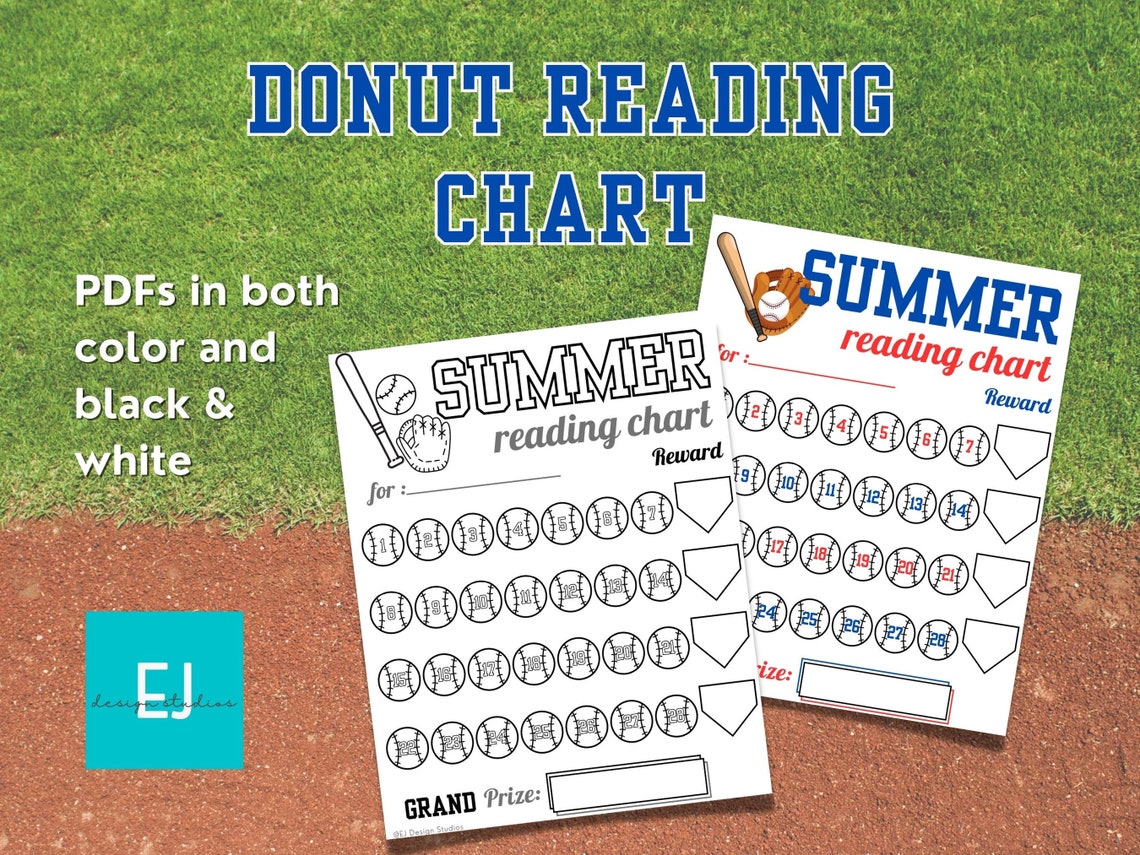 Summer Baseball Reading Chart | Reading Reward Chart | Summer Reading ...