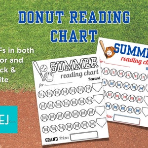 Summer Baseball Reading Chart | Reading Reward Chart | Summer Reading ...