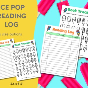 Ice Pop Reading Log | Kids Reading Log | Summer Reading Tracker | Book ...