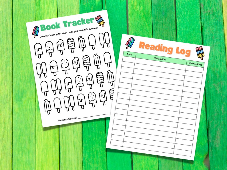 Ice Pop Reading Log | Kids Reading Log | Summer Reading Tracker | Book ...