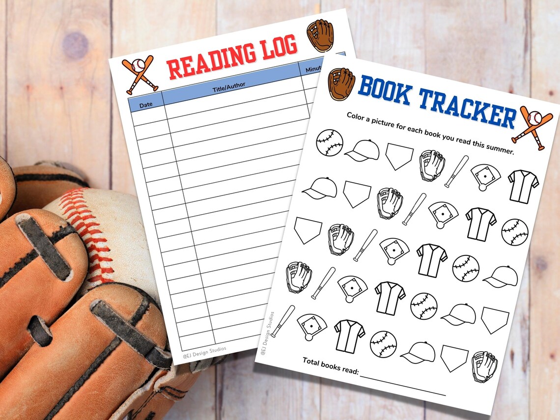 Baseball Reading Log | Kids Reading Log | Summer Reading Chart ...