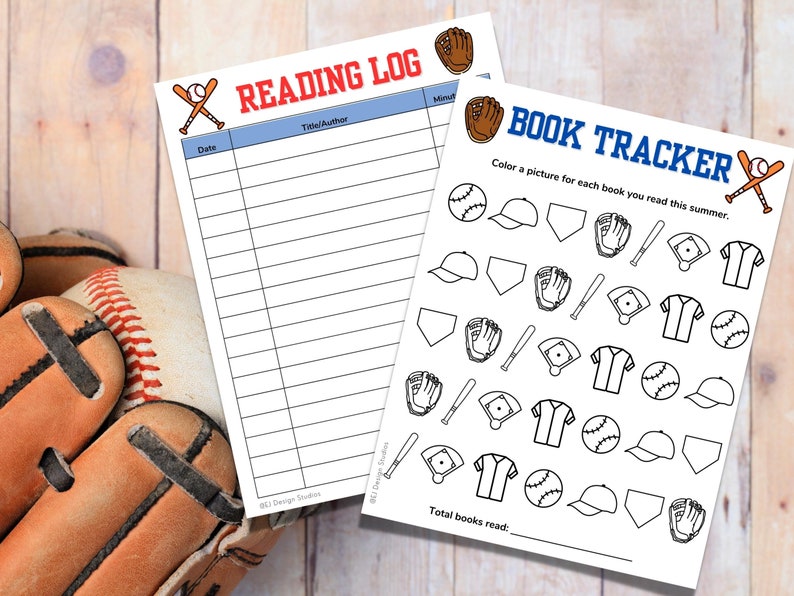 Baseball Reading Log | Kids Reading Log | Summer Reading Chart ...