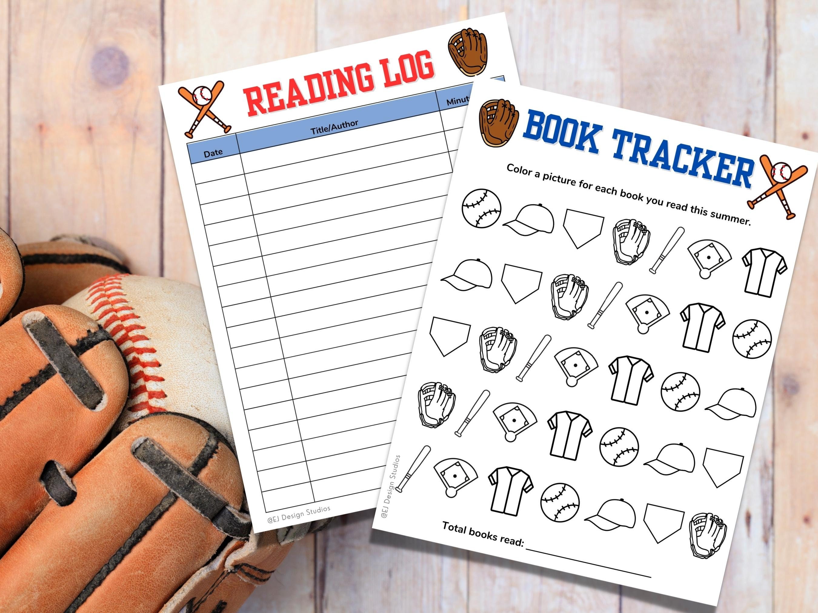 Baseball Reading Log | Kids Reading Log | Summer Reading Chart ...