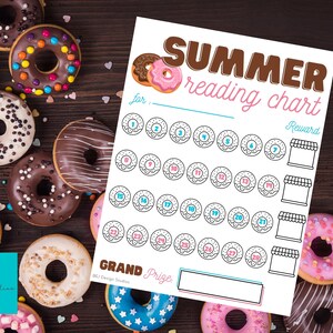 Summer Donut Reading Chart | Reading Reward Chart | Summer Reading Log ...