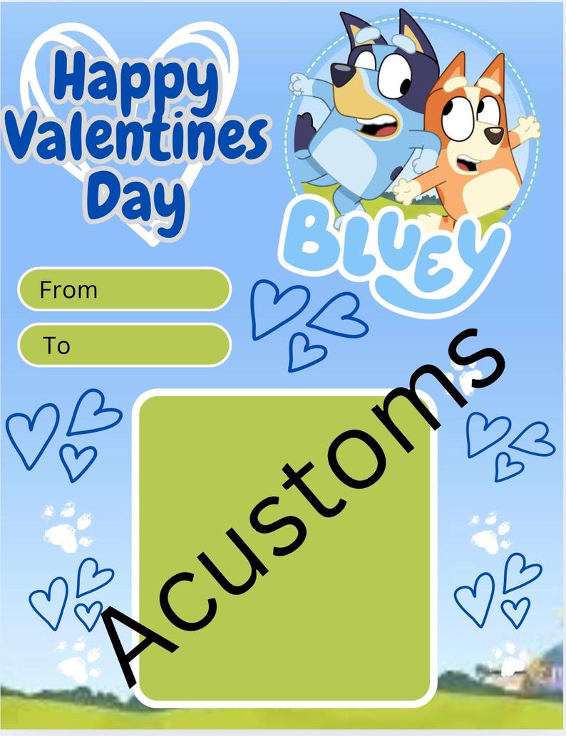 Bluey Valentine Jumbo Card - Etsy