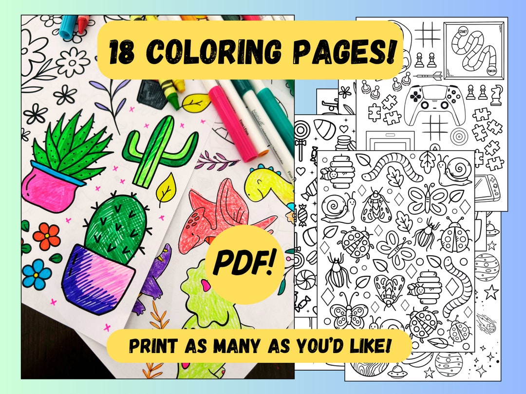 Coloring Book Printable Pages Rainy Day Printable Art Digital Activity ...