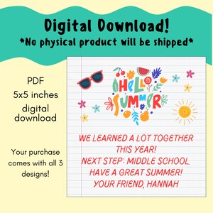 End of School Year Gift Tags for Class Party Tags for Favor Bags ...