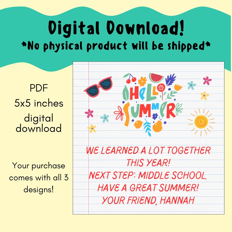 End of School Year Gift Tags for Class Party Tags for Favor Bags ...