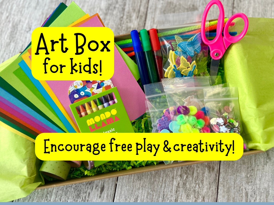 Craft Supplies for Kids Free Play Activities Art Box Gift Set for ...