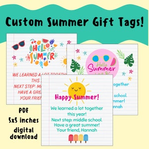 End of School Year Gift Tags for Class Party Tags for Favor Bags ...