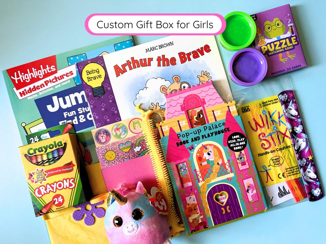 Personalized Children's Gift Box for Girl Holiday Kid Activity Pack ...
