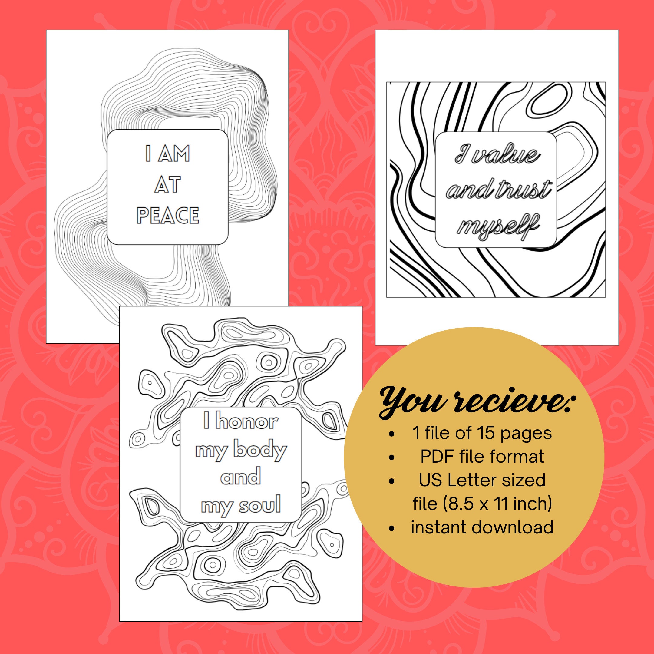 Positive Affirmation Coloring Pages Self Esteem Coloring Pages ...