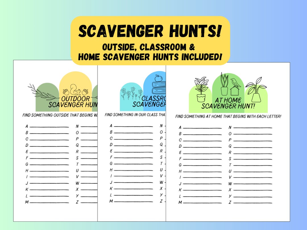 Printable Scavenger Hunt Party Games Printable for Kids Game Printable ...
