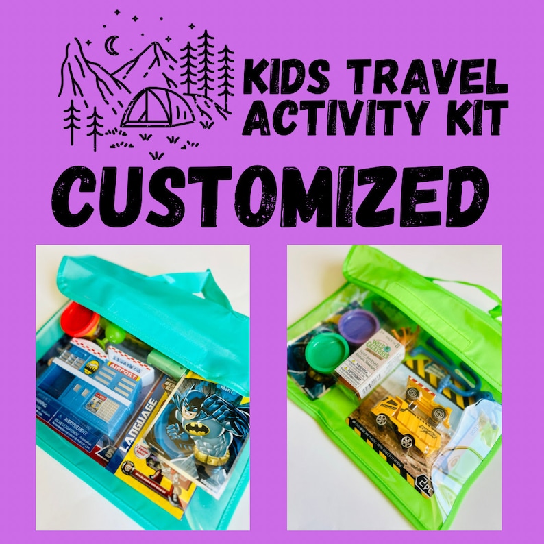 Customized Kids Activity Kit Road Trip Activities Kids - Etsy
