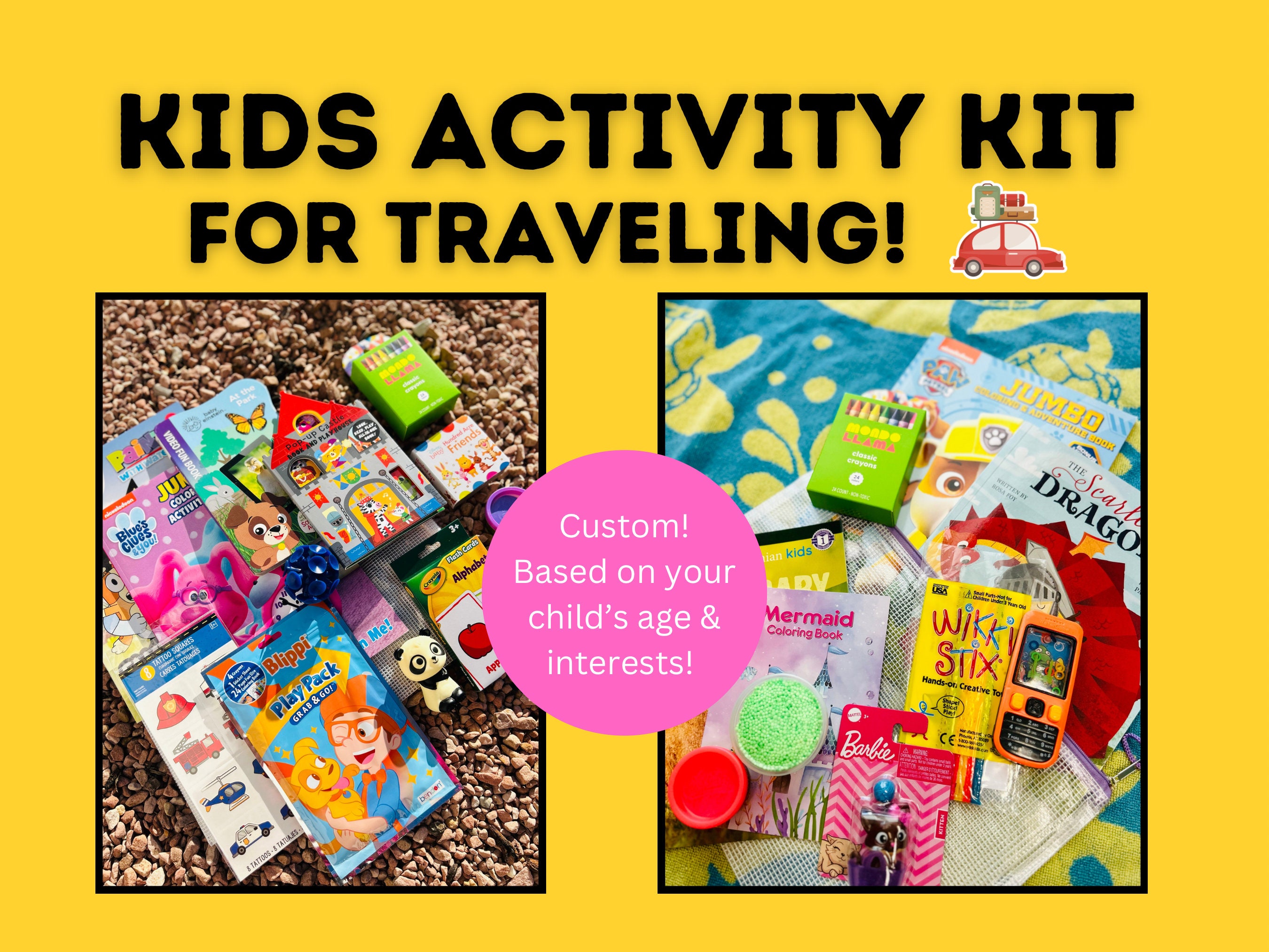 Airplane Travel Activity Bag for Kids Portable Plane Toys for Kids on ...