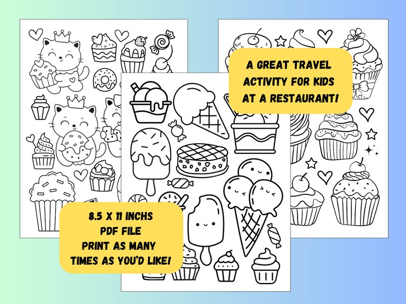 Dessert Coloring Pages Candy Coloring Printable DIY Coloring Book ...