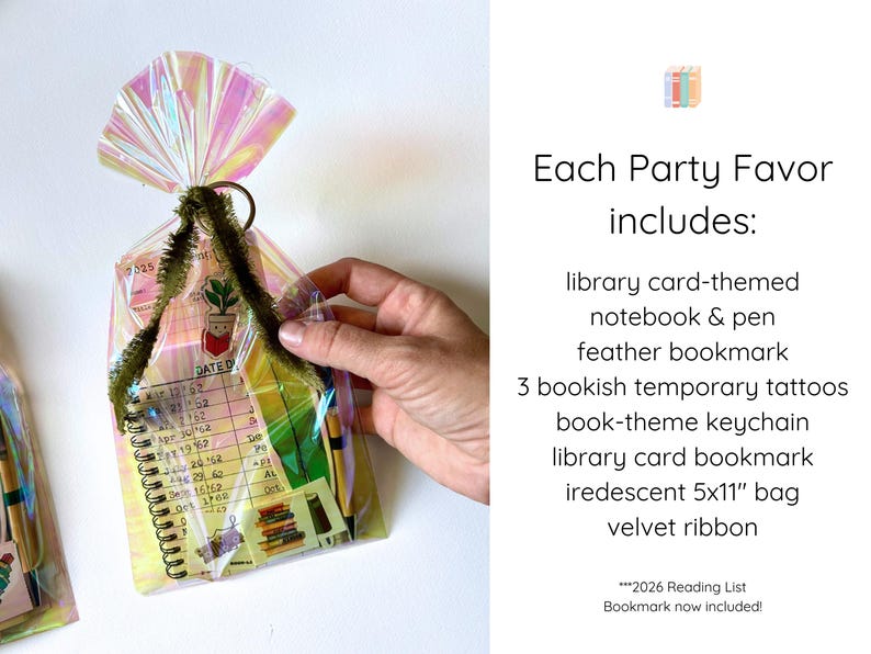 Book Party Favor Gift Set Book Bundle Gift Pack Reading Group Party ...