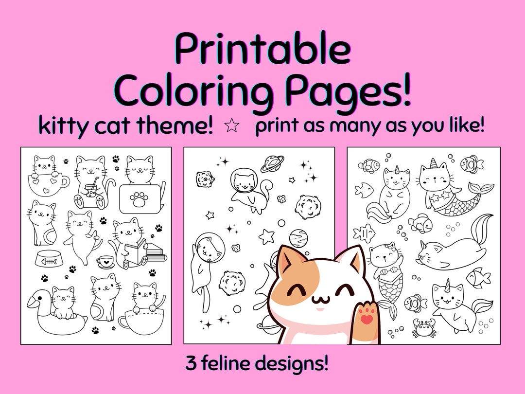 Cat Coloring Pages for Cat Lovers Space Kitty Coloring Printable Pages ...
