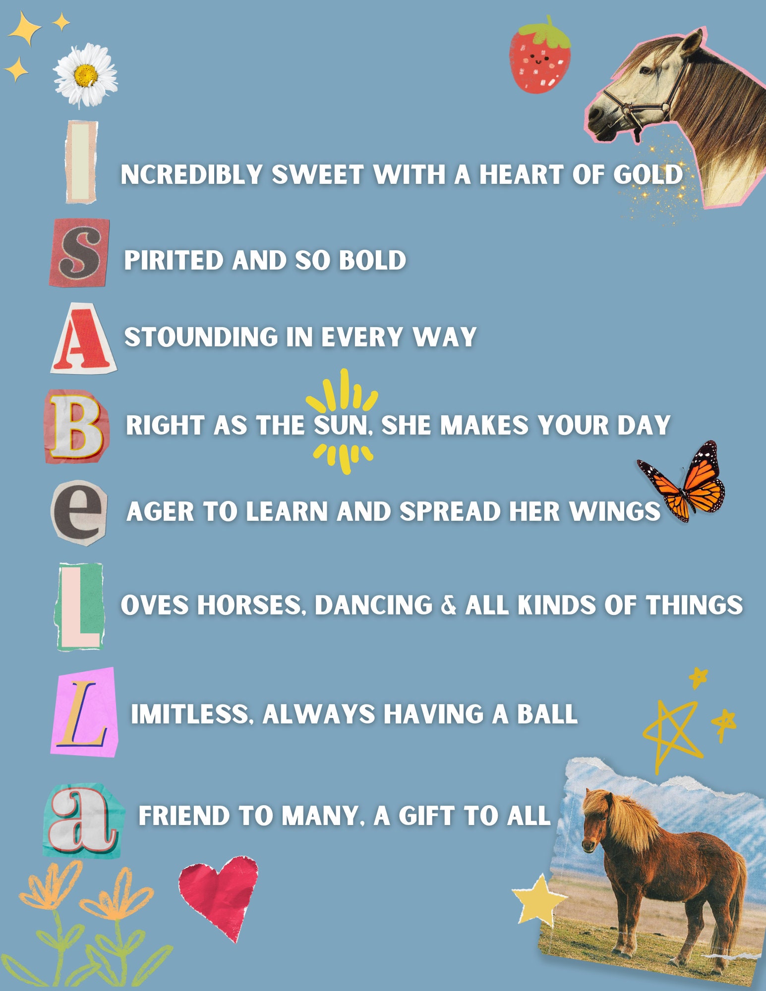 Personalized Name Acrostic Art - Etsy